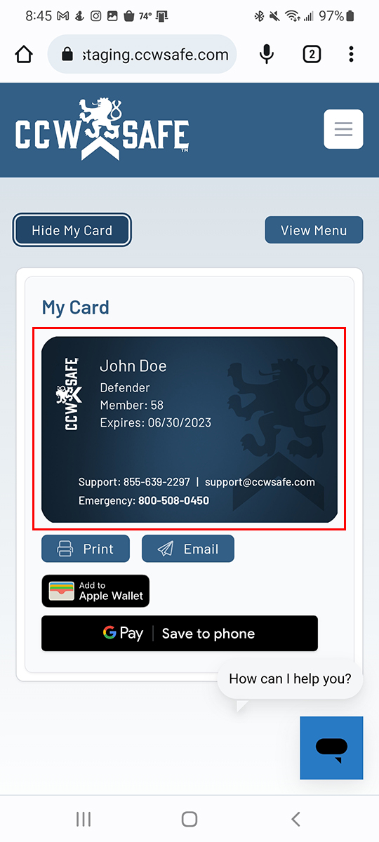 How do I find my membership card? – CCWSafe